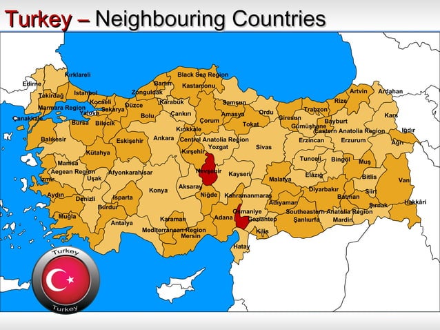 Turkey States Powerpoint Map (PPT) Templates | PPT