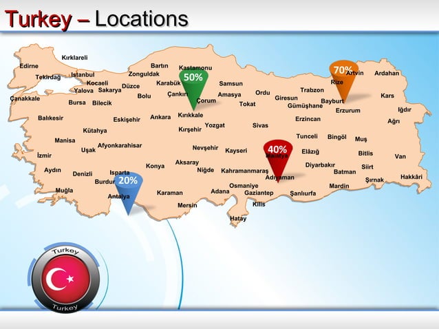 Turkey States Powerpoint Map (PPT) Templates | PPT