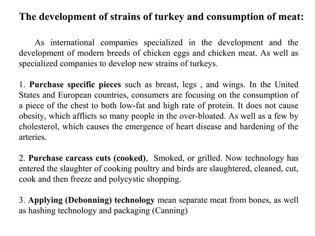 Turkey and poultry meat production | PPT