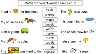 Consonand -le word ending pattern | PPTX