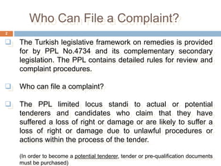 Turkey Presentation, Erkan Ozdemir, PPA, Review and remedies procedures ...