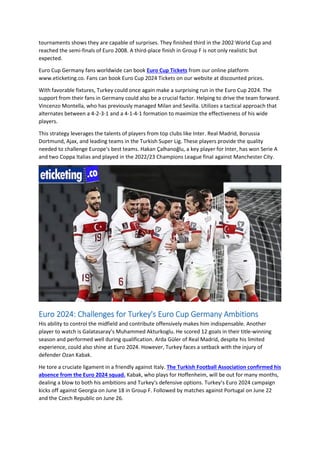 Turkey vs Georgia Tickets: Turkey's Provisional Squad for UEFA Euro ...