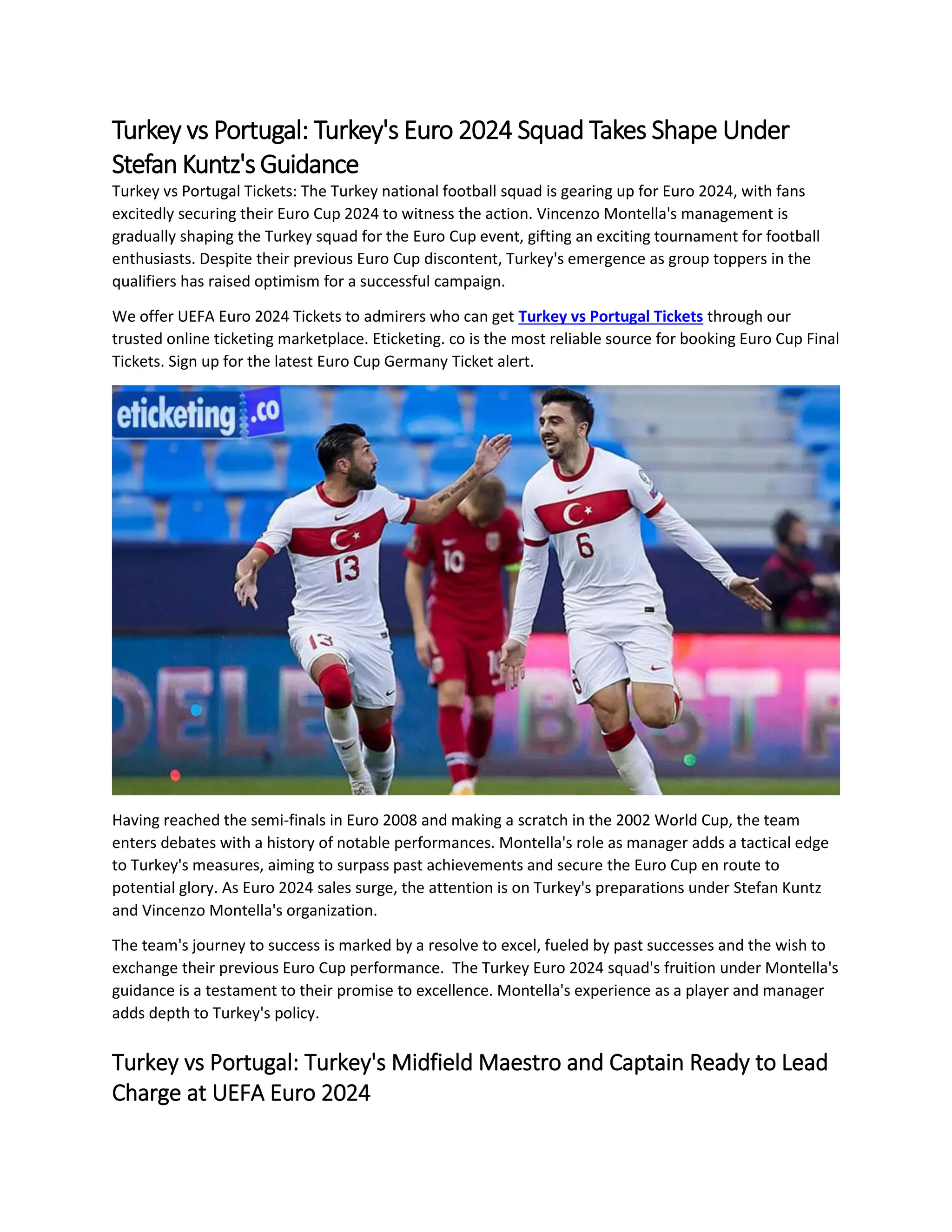 Turkey vs Portugal Turkey's Euro 2024 Squad Takes Shape Under Stefan ...