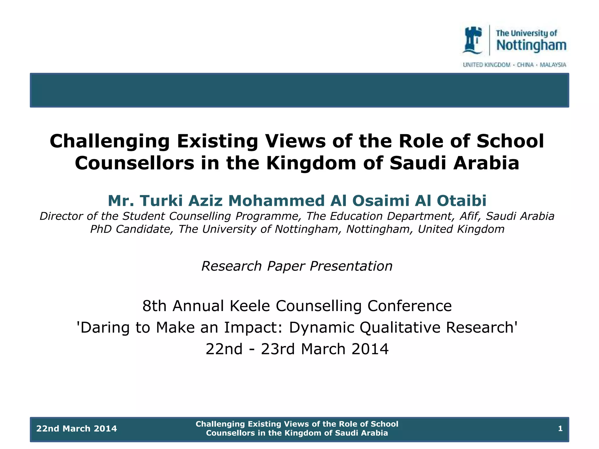 Turki Alotaibi - Challenging Existing Views of the Role of School ...