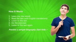 Turkish Reading Book - Turkish Biographies 1 (A2) | PPT