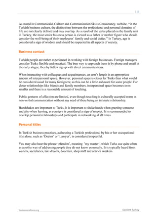 Turkish business culture guide - Learn about Turkey | PDF