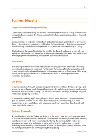 Turkish business culture guide - Learn about Turkey | PDF