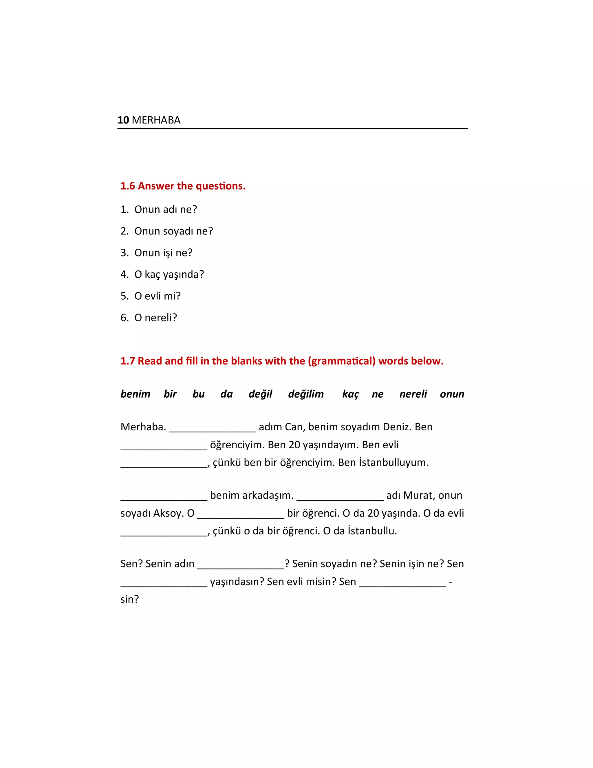 Basic Turkish Reading | PDF