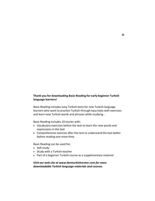 Basic Turkish Reading | PDF