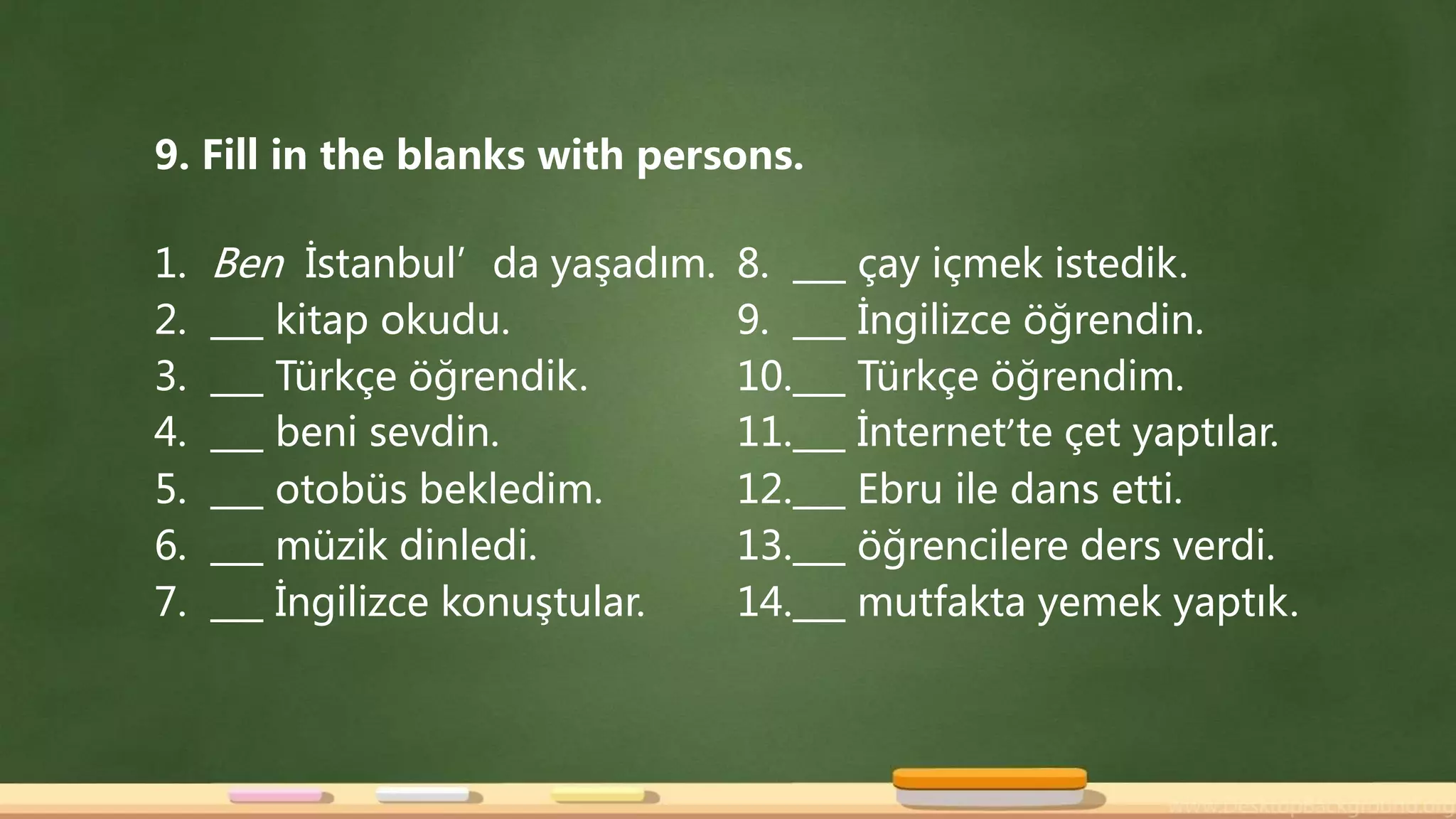 Turkish Grammar Workbooks 2 | PPTX