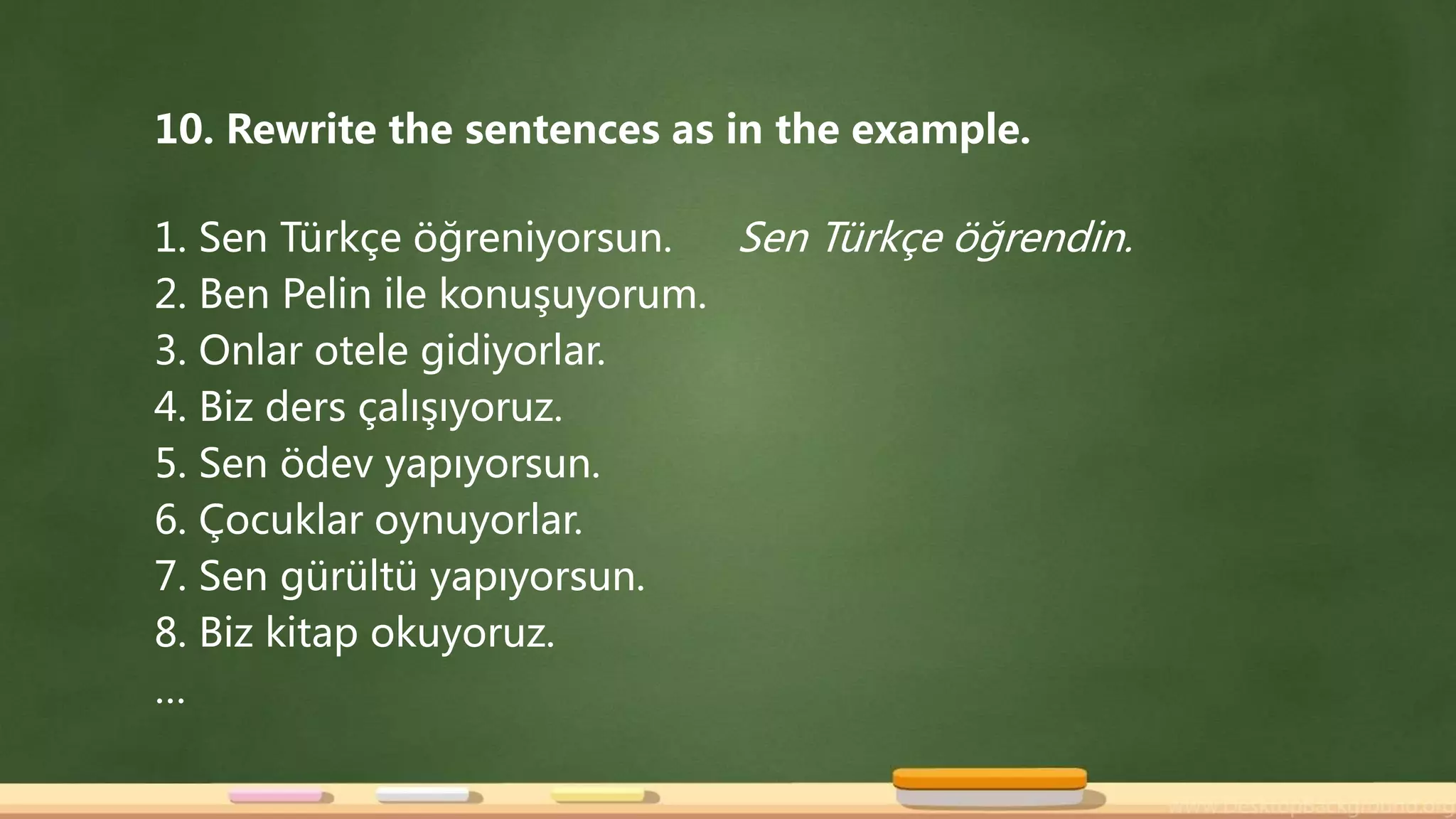 Turkish Grammar Workbooks 2 | PPTX