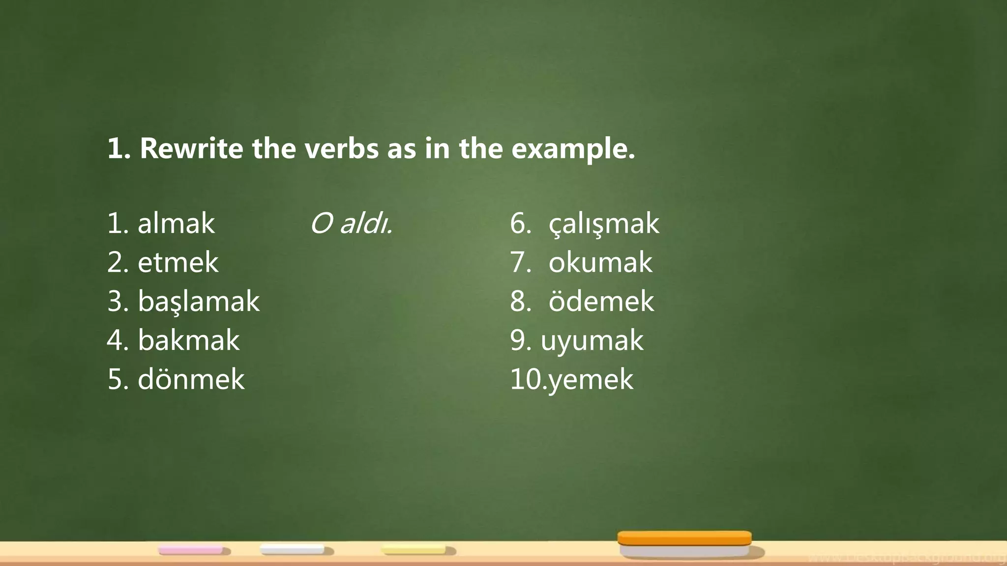 Turkish Grammar Workbooks 2 | PPTX
