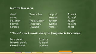 Turkish Grammar Practice Course 1 (A1) | PPTX