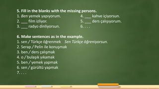 Turkish Grammar Practice Course 1 (A1) | PPTX