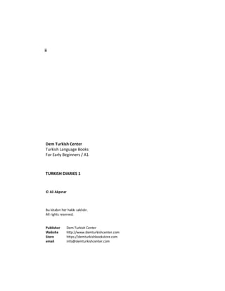 Turkish Language Books - Turkish Diaries 1 | PDF