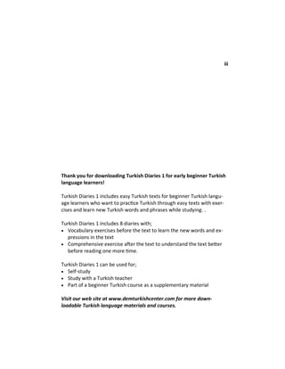 Turkish Language Books - Turkish Diaries 1 | PDF