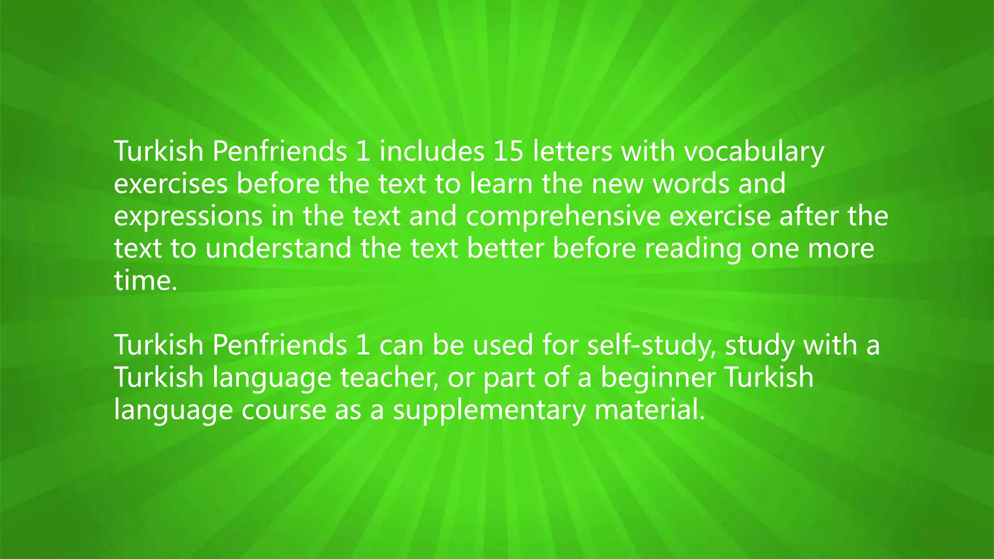 Turkish Language Books - Turkish Penfriends 1 | PPTX