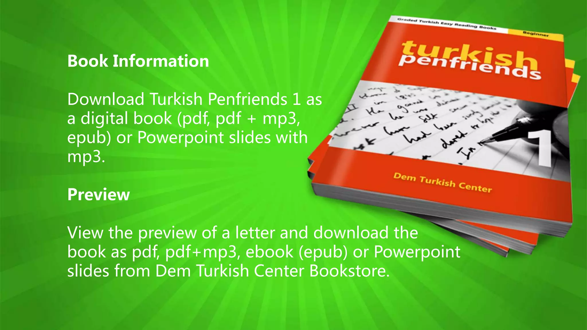 Turkish Language Books - Turkish Penfriends 1 | PPTX