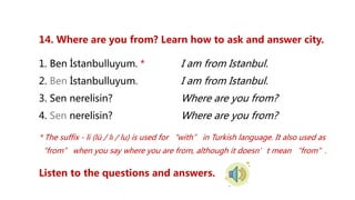 Turkish Language Courses 1 (A1) | PPTX