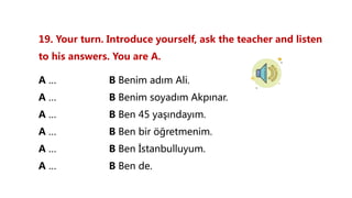 Turkish Language Courses 1 (A1) | PPTX