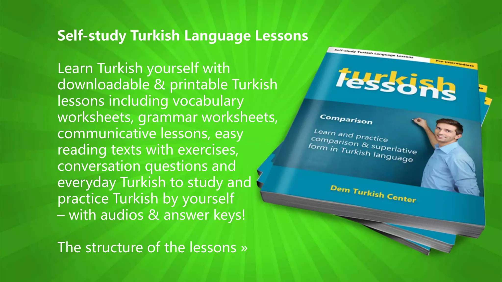 Turkish Language Lessons For Self-study | PPTX