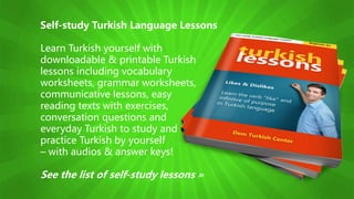 Turkish Language Lessons - Beginner A1 | PPTX