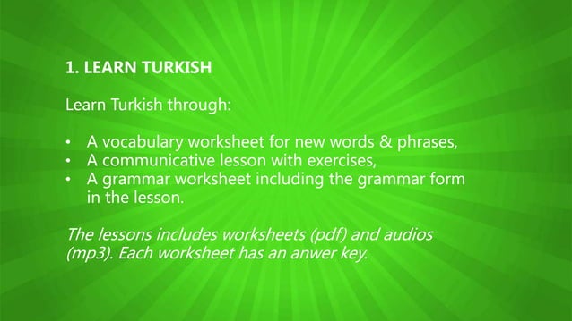 Learn Turkish language with Turkish language lessons for self-study ...