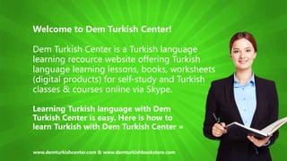 Turkish Language Lessons Books Worksheets | PPTX