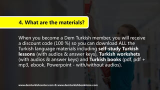 Turkish Language Lessons Books Worksheets | PPTX