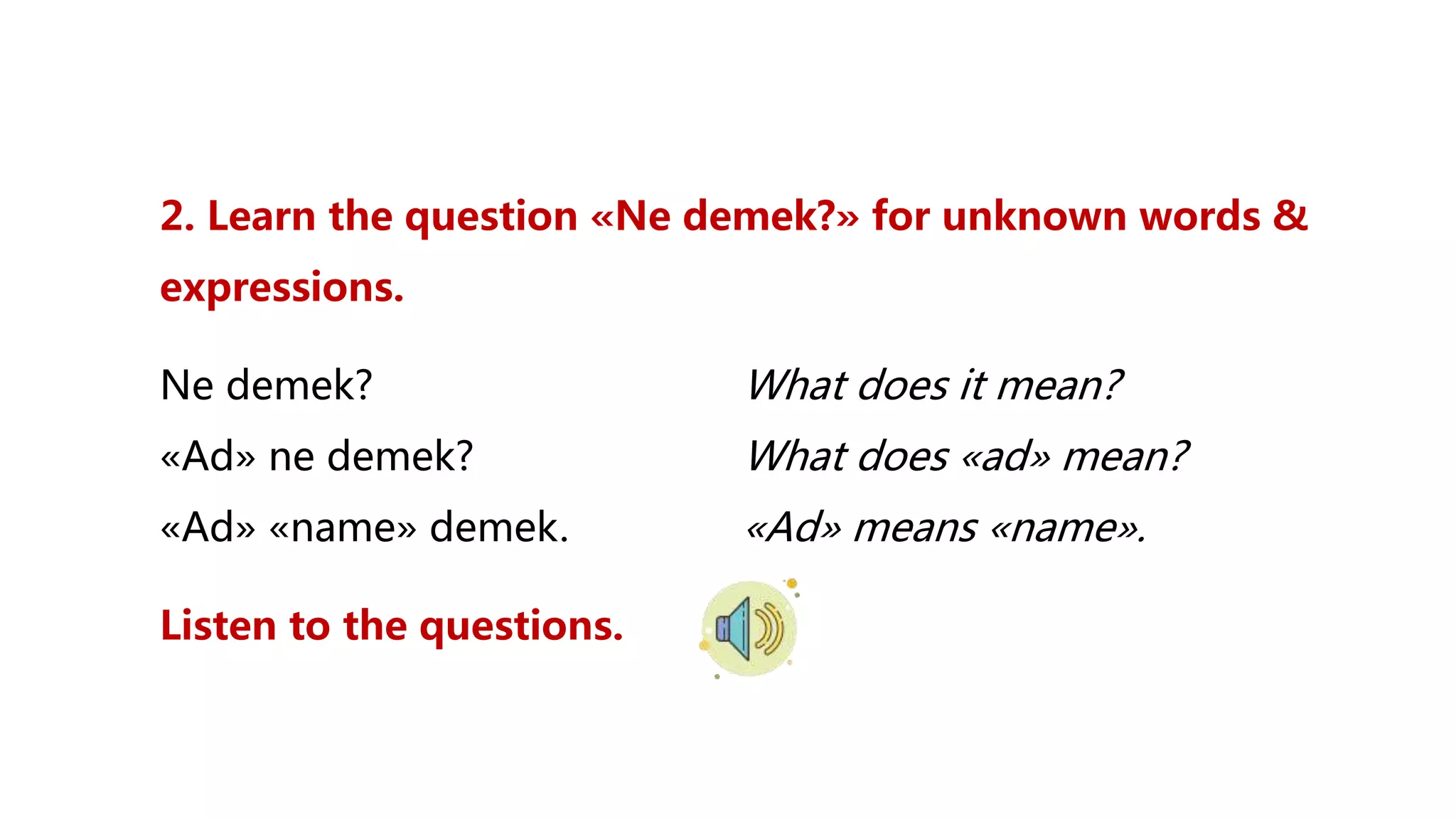 Turkish Lessons 1 (A1) - Introducing Yourself | PPT