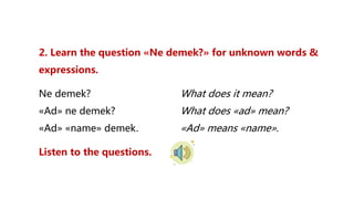 Turkish Lessons 1 (A1) - Introducing Yourself | PPTX