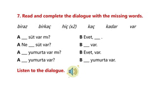Turkish Lessons 4 (A1) - What we have | PPT