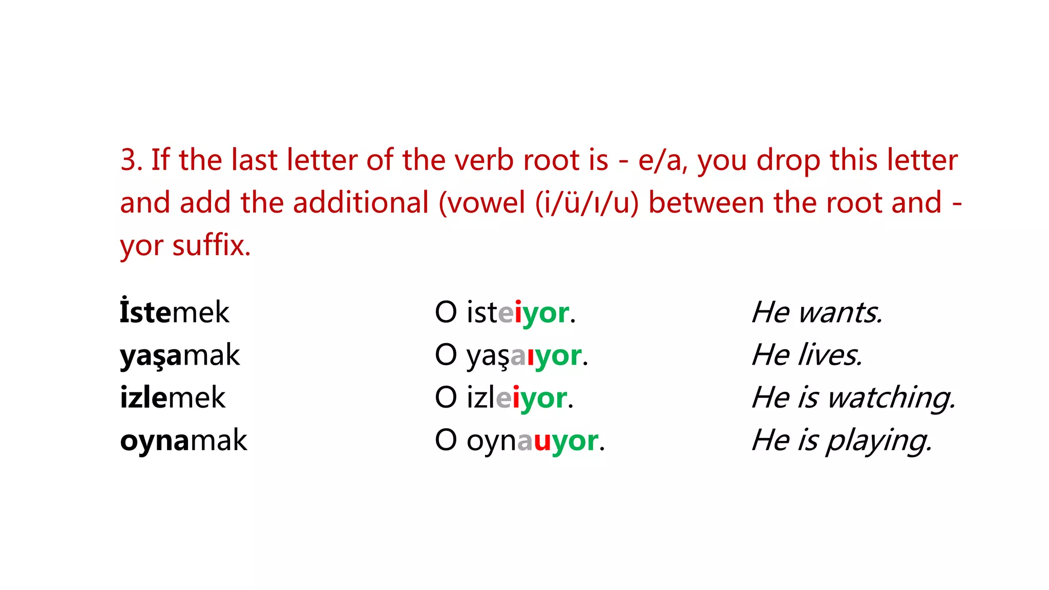 Turkish Lessons 6 (A1) - Present Tense 1 | PPTX