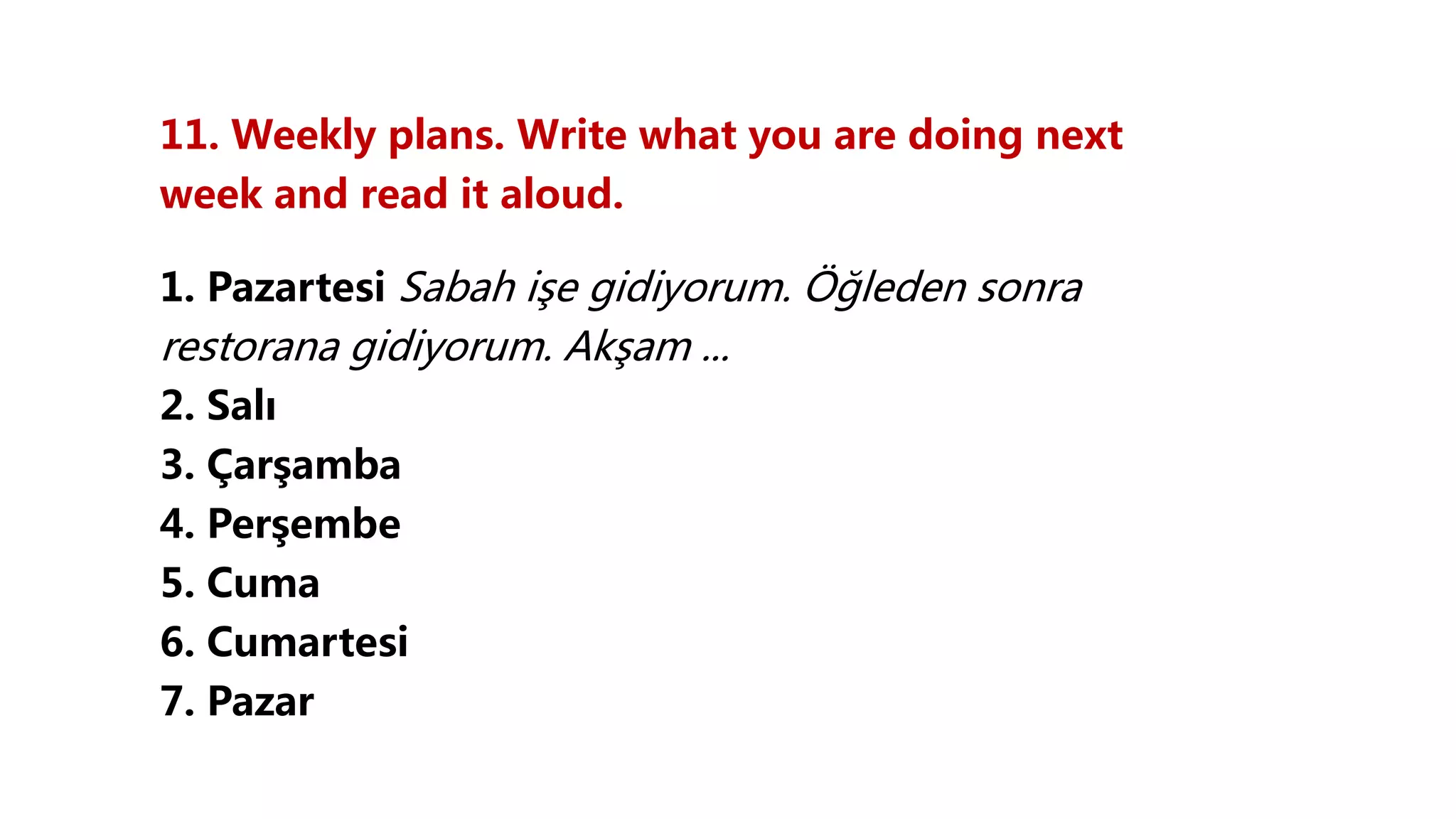 Turkish Lessons 6 (A1) - Present Tense 1 | PPTX
