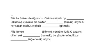 Turkish Lessons 7 (A1) - Present Tense 2 | PPTX