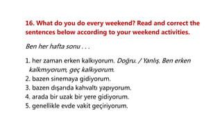 Turkish Lessons 8 (A1) - Present Tense 3 | PPT