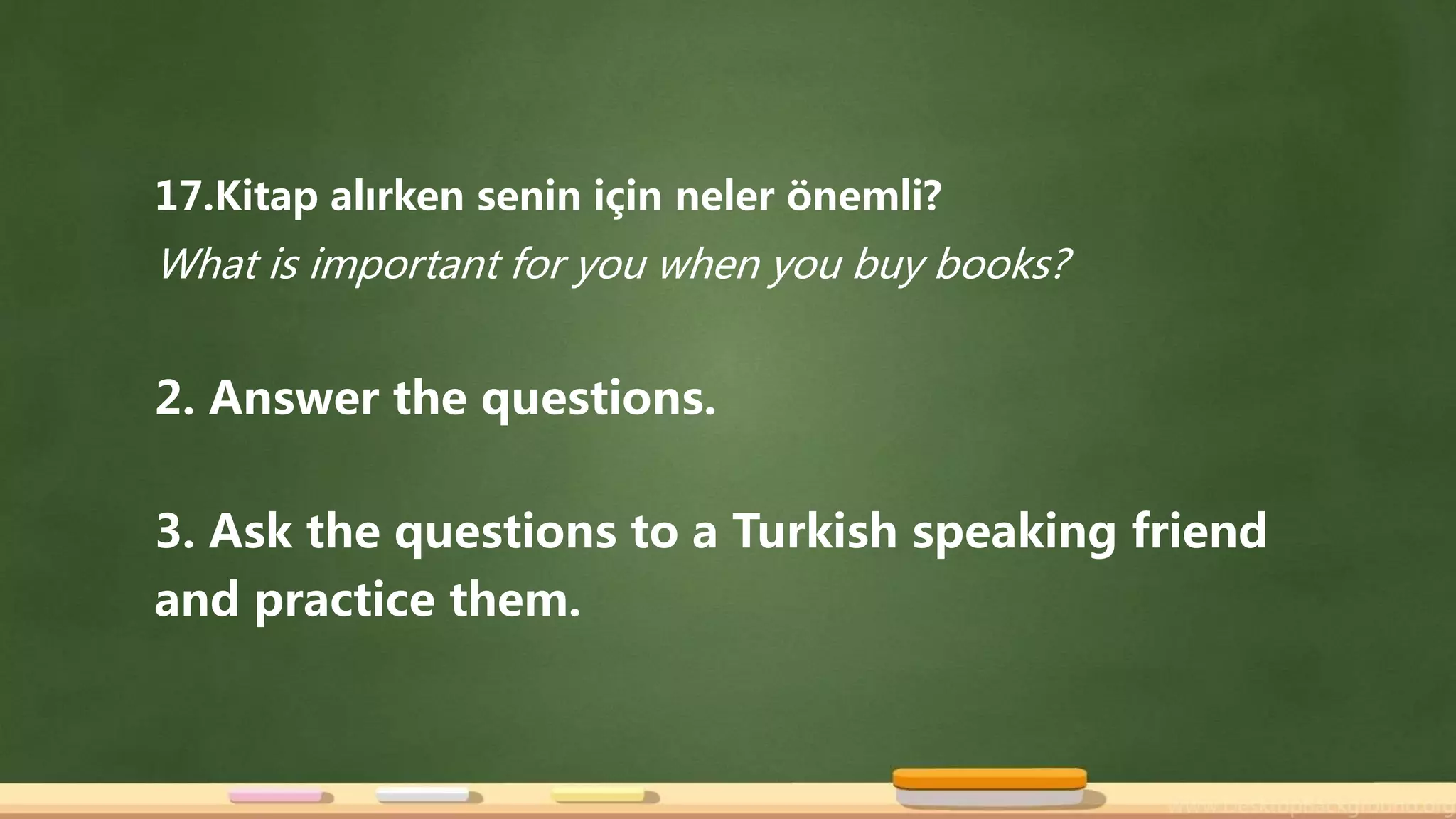 Turkish Questions 1 (A2) | PPTX