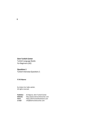 Turkish questions-1-beginner-a2-sample | PDF