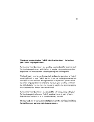 Turkish questions-1-beginner-a2-sample | PDF