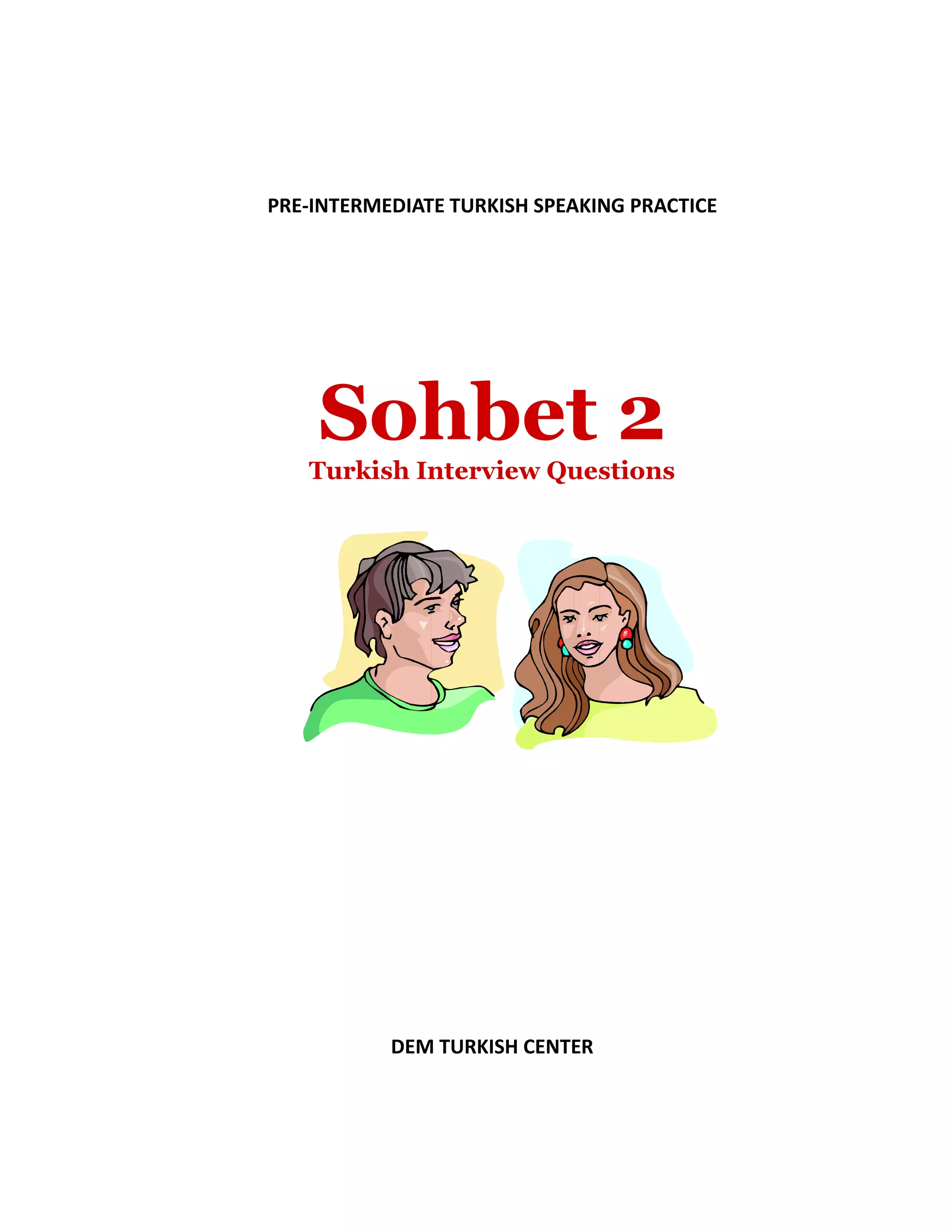Turkish Speaking Practice Books 2 | PDF