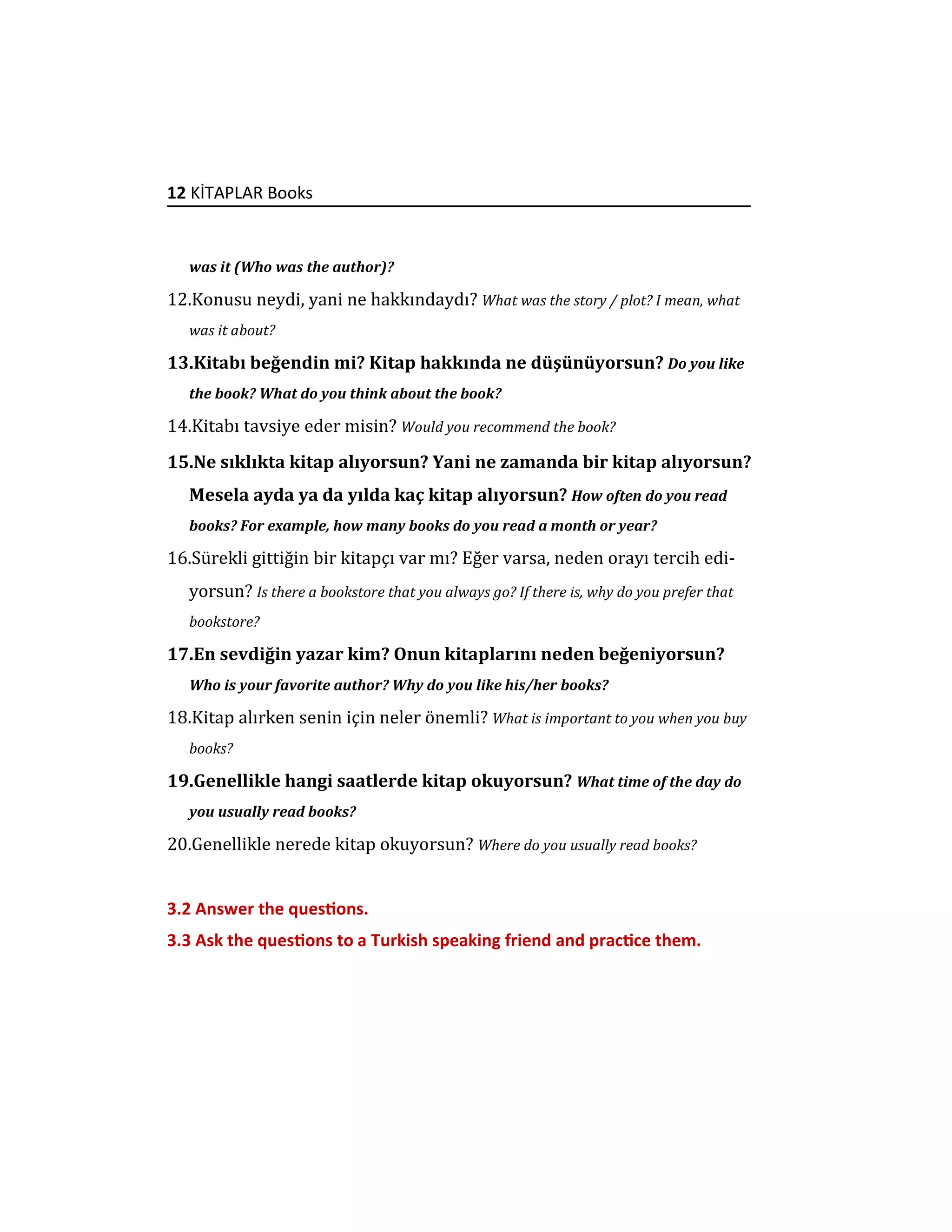 Turkish Speaking Practice Books 2 | PDF