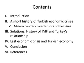 Turkish Economic Crises and IMF | PPTX