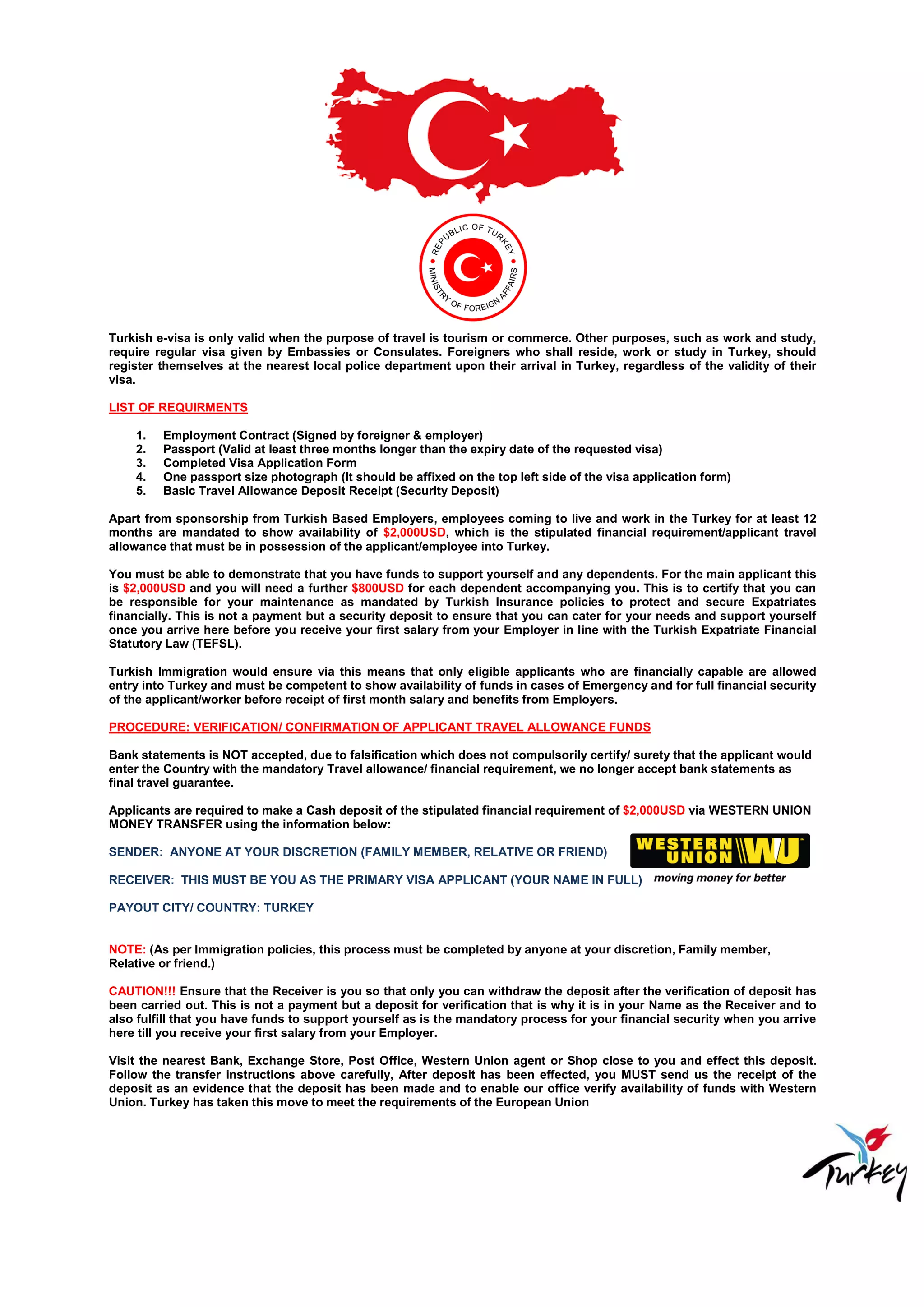 Turkish immigration requirements | PDF