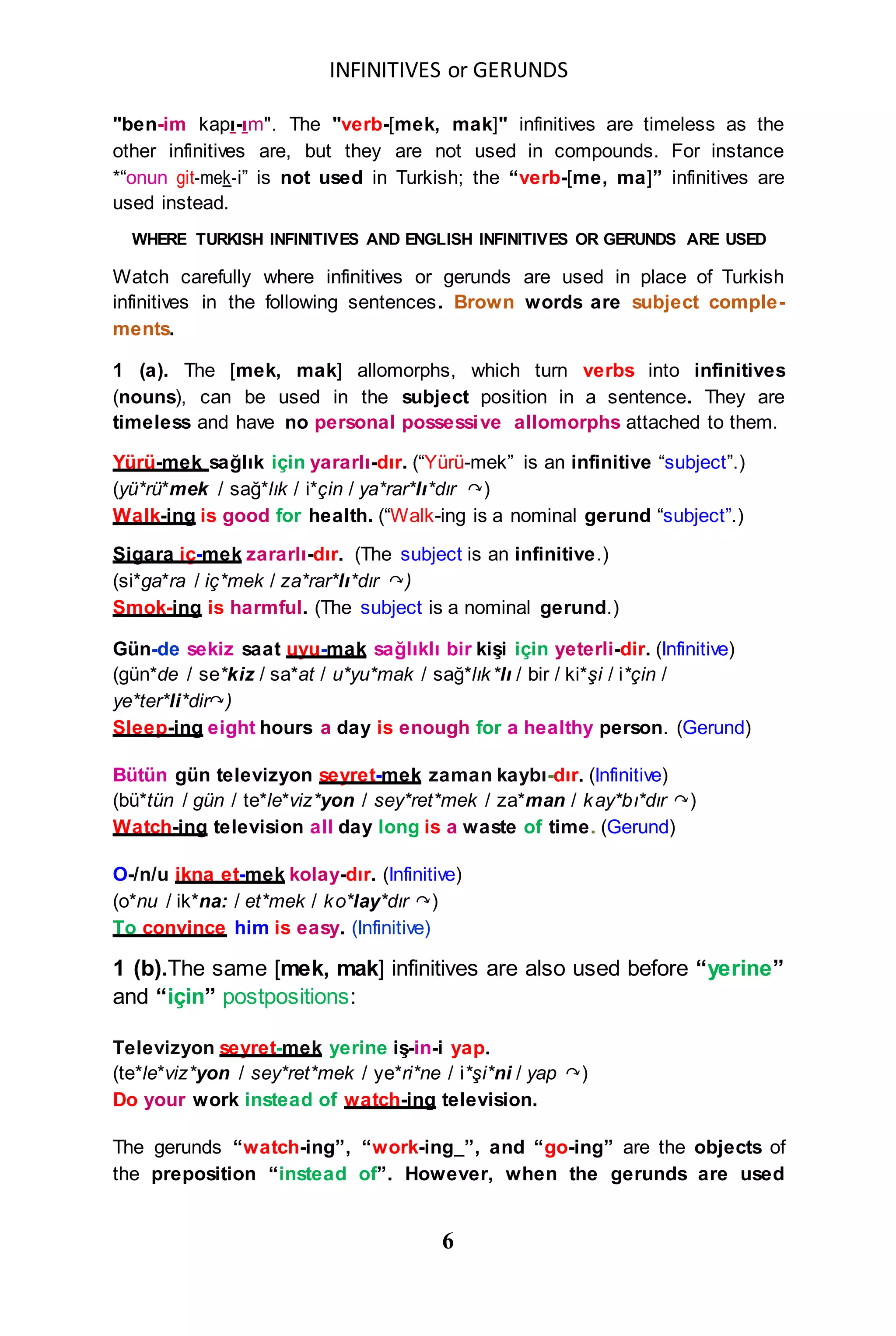 Turkish infinitives and english gerunds or infinitives (2) | DOCX