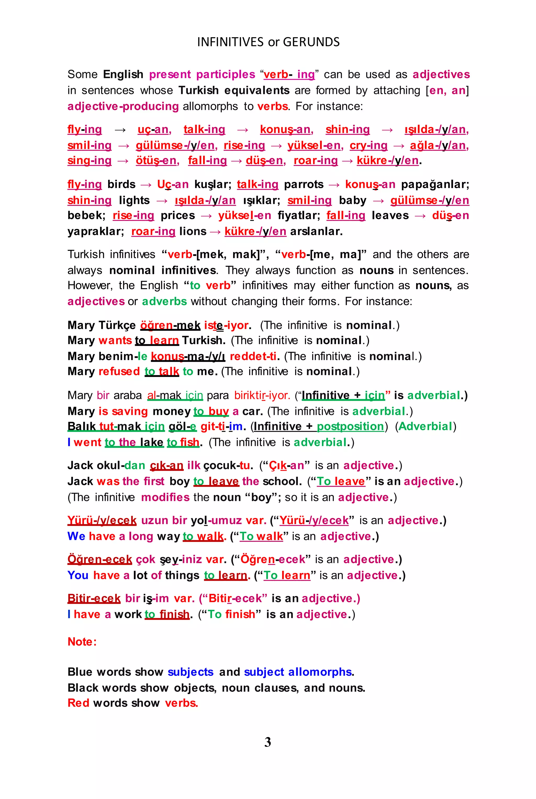 Turkish infinitives and english gerunds or infinitives (2) | DOCX