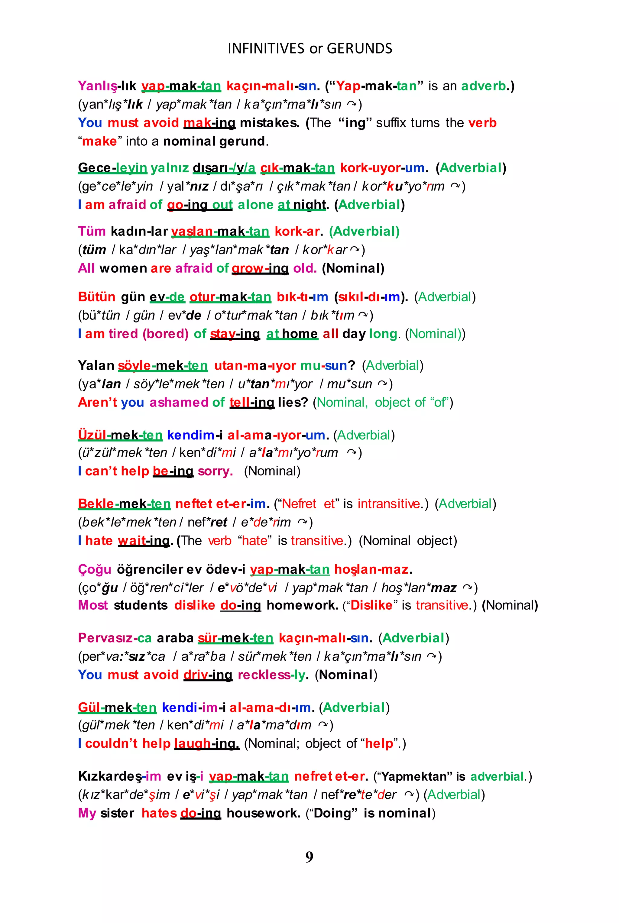 Turkish infinitives and english gerunds or infinitives (2) | DOCX
