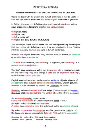 Turkish infinitives and english gerunds or infinitives (2) | DOCX
