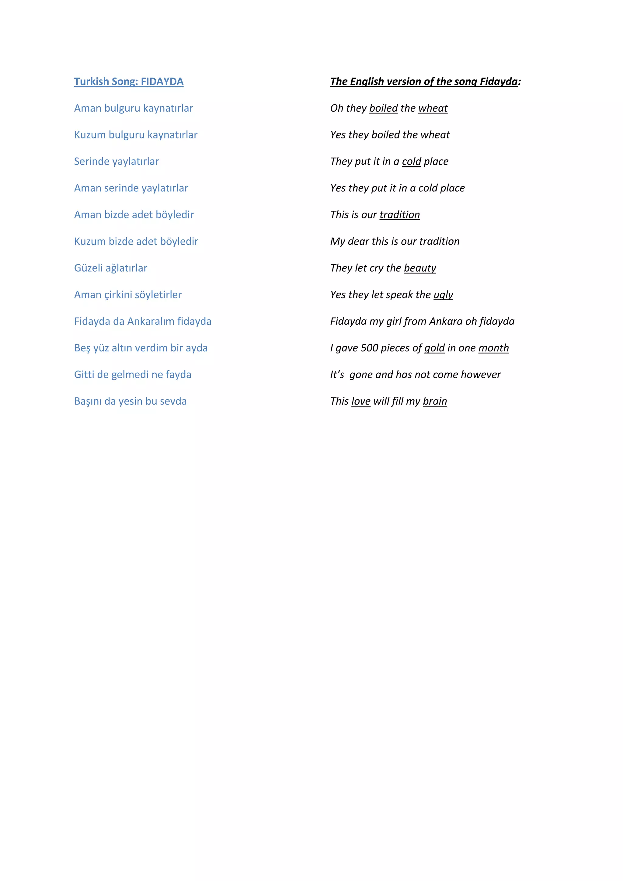 Turkish song | PDF