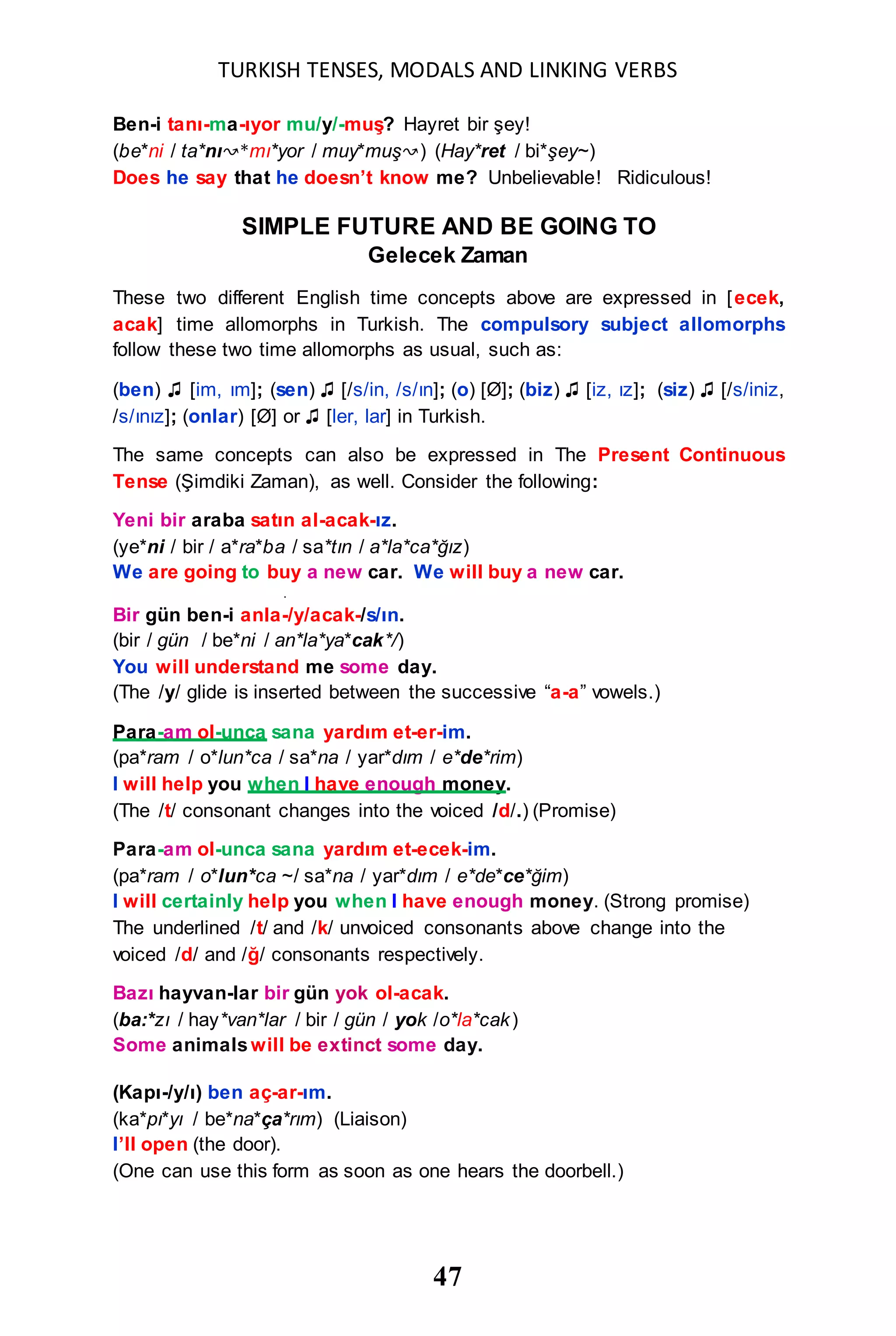 Turkish tenses, modals , linking verbs and their english equivalents ...