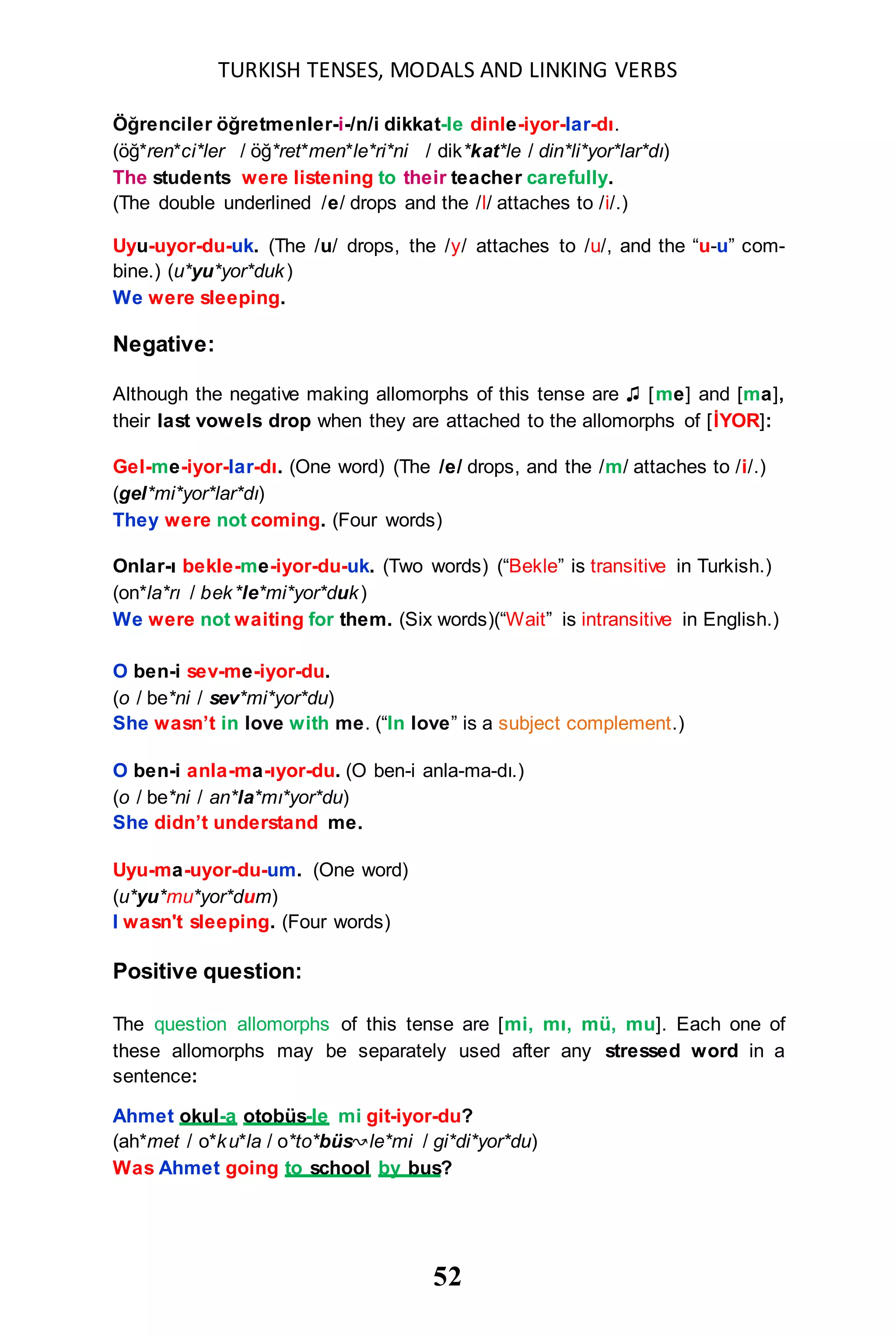 Turkish tenses, modals , linking verbs and their english equivalents ...